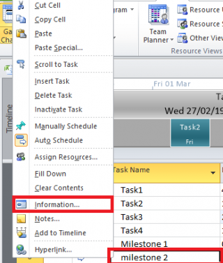 How to Add a Milestone and a Summary Task in MS Project