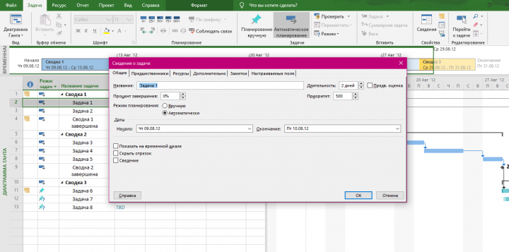 Как Построить Диаграмму Ганта в MS Project
