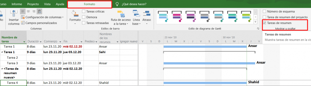 Tutorial MS Project para añadir hitos y tareas