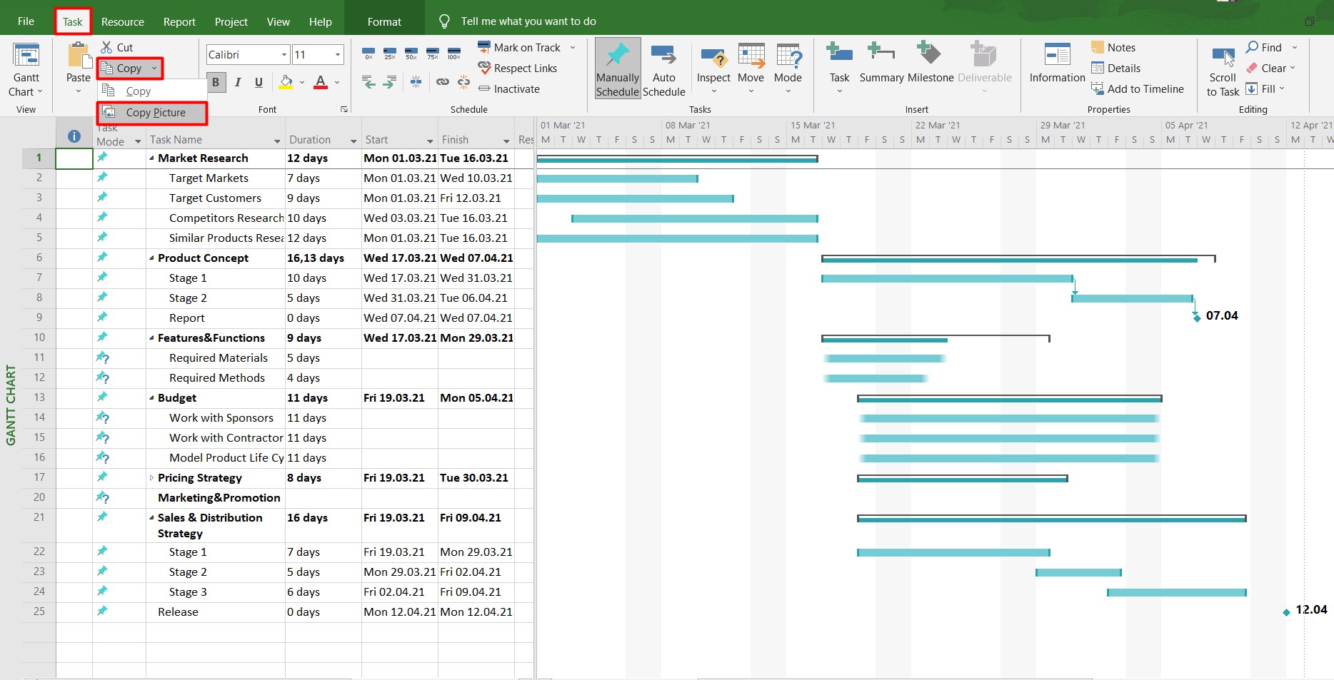 How To Make A Gantt Chart In Word