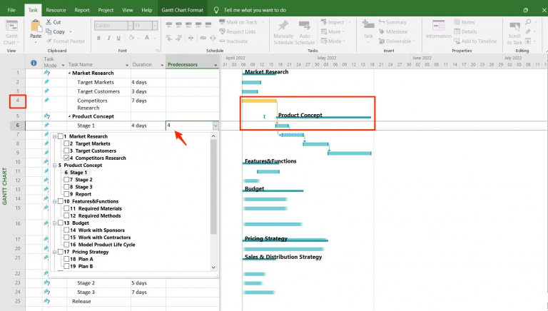 How to Use Microsoft Project Predecessors