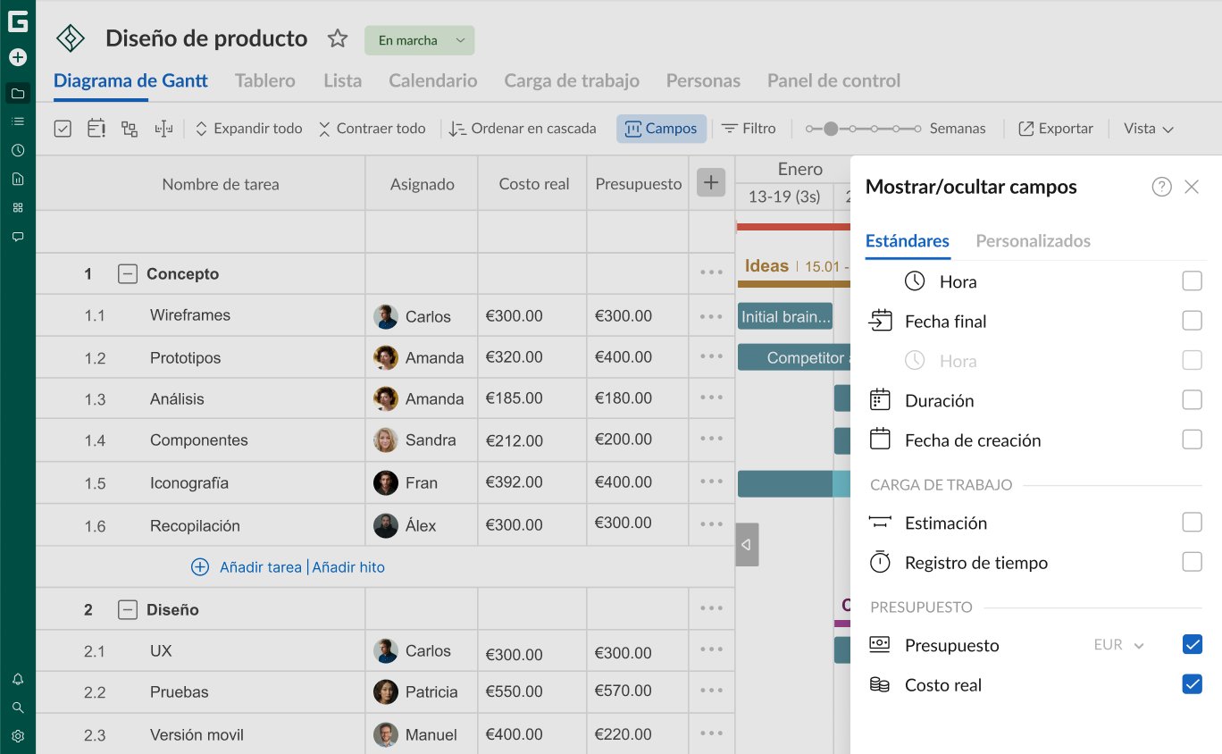Planificación y gestión de costos de un proyecto exitoso