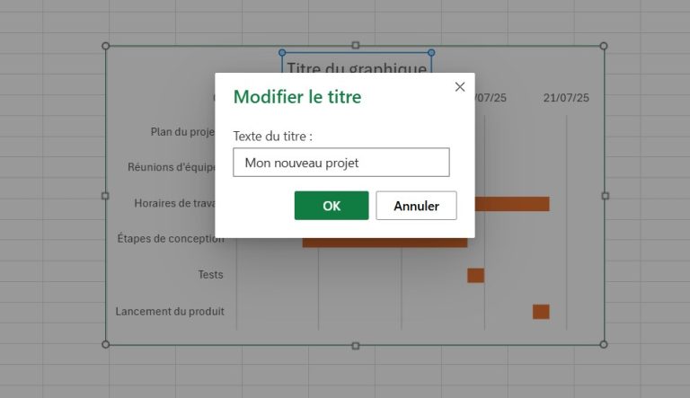Créer un diagramme de Gantt sur Excel