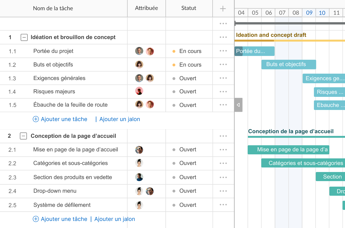 Exemples réels de chemins critiques